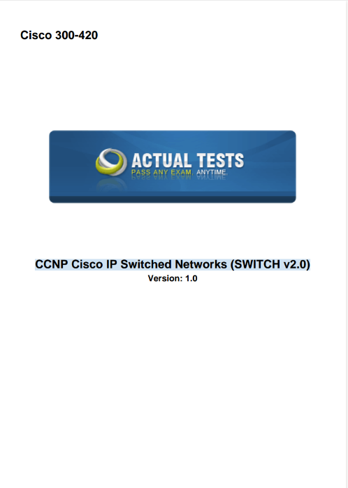 Ccnp Cisco Ip Switched Networks Switch V20 Expert Training