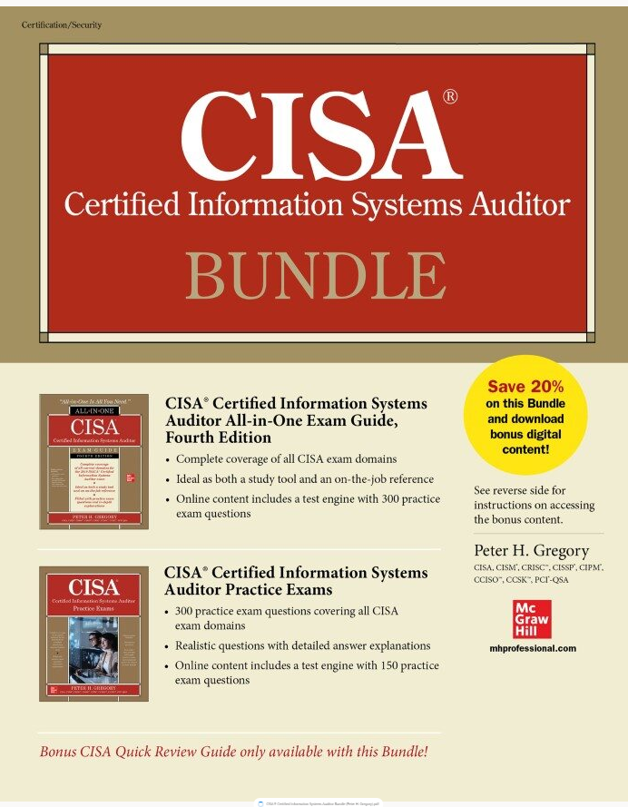 CISA Certified Information Systems Auditor Bundle PDF Guides - Expert Training