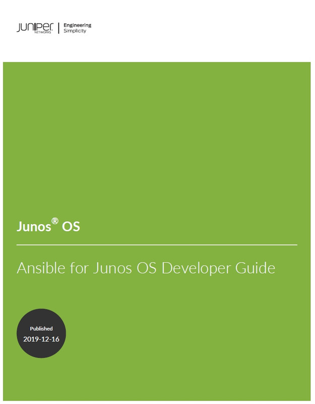 Junos® OS Ansible for Junos OS Developer Guide - Expert Training