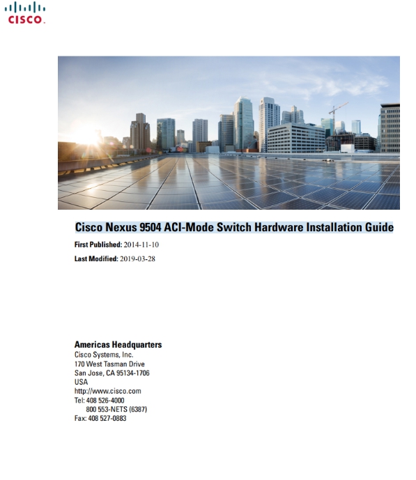 Cisco Nexus 9504 ACI-Mode Switch Hardware Installation Guide - Expert ...