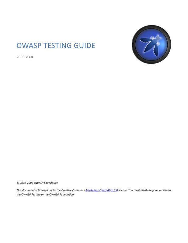 OWASP Testing Guide v3: Microsoft Word Edition - Expert Training