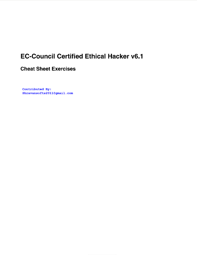 Hacking - CEH Cheat Sheet Exercises.pdf - Expert Training