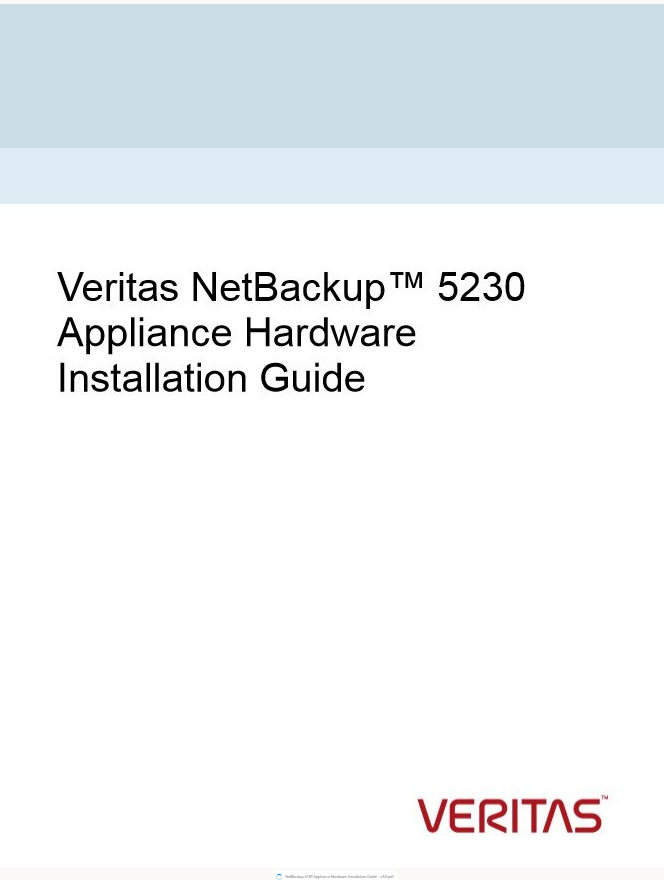 NetBackup 5230 Appliance Hardware Installation Guide - v3.0.pdf ...