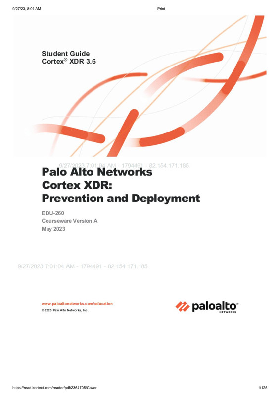 Palo Alto Networks Cortex XDR Prevention and Deployment - Expert Training