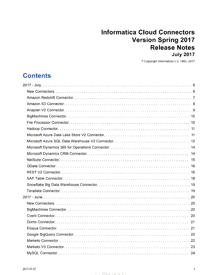 Informatica Cloud Connectors - Spring 2017 - Release Notes.pdf - Expert ...