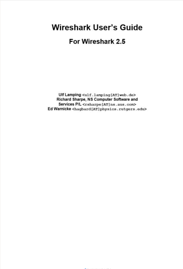 Wireshark User's Guide - for Wireshark - Expert Training