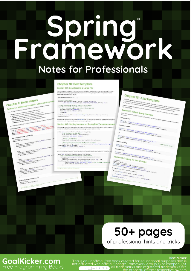 (Programming Notes for Professionals) - Spring Framework Notes for ...
