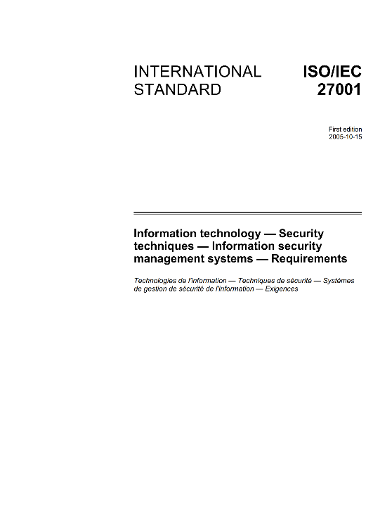 Information technology — Security techniques — Information security management systems ...