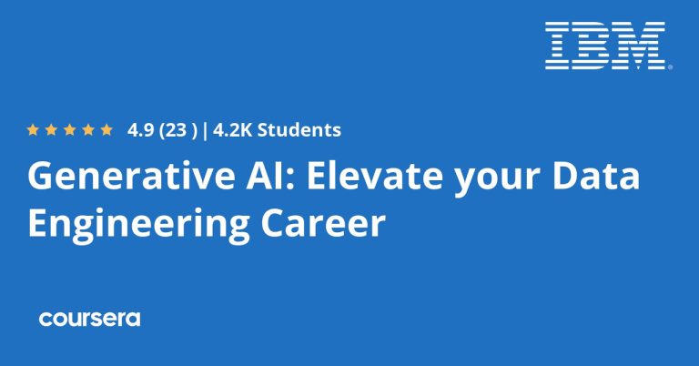 Generative AI: Elevate Your Data Engineering Career (2025) - Coursera - Expert Training